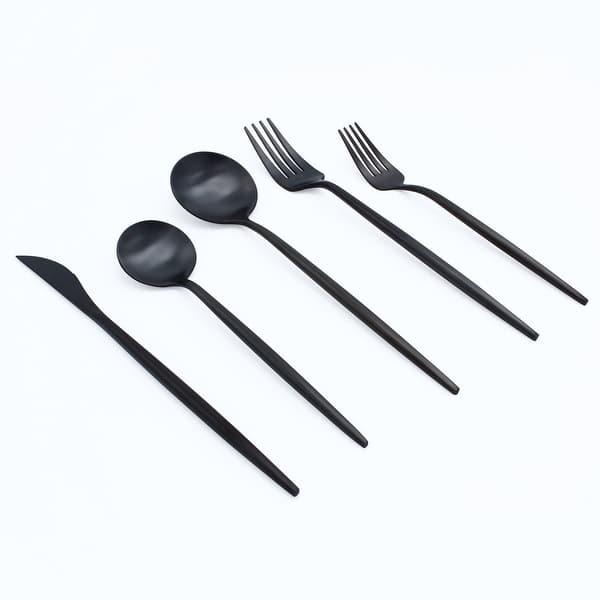 Elyon Lea Matte Colored Stainless Steel Flatware Set 20 Pieces - Bed ...