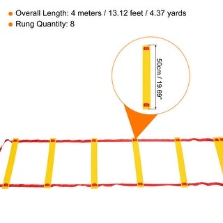 Agility Ladder 8 Rung 4m/13ft Soccer Speed Training Equipment, Red ...