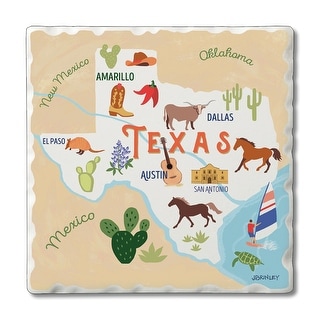 Absorbent Stone Beverage Coasters - Set of 4 - - State Attractions - TX ...