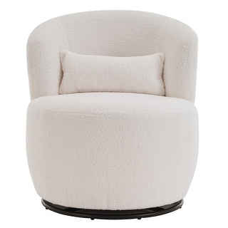 Contemporary Round Armchair with 360° Rotation and Metal Base - Bed ...