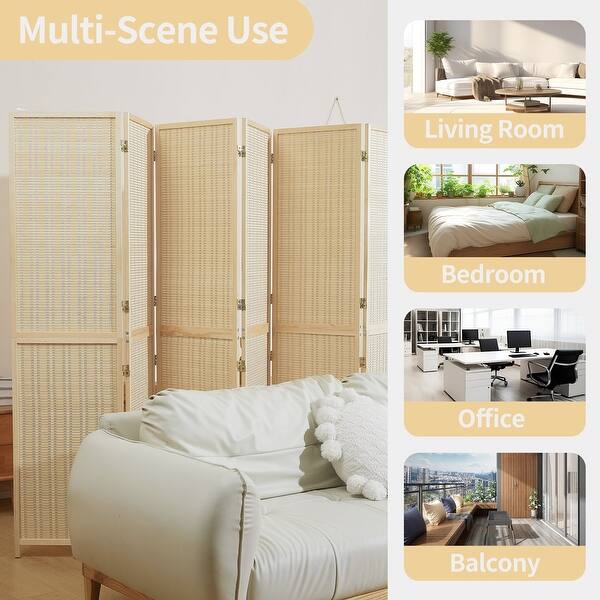 4/6 Panel Bamboo Room Divider 6 FT Folding Privacy Screen - On Sale - Bed Bath & Beyond - 39014831