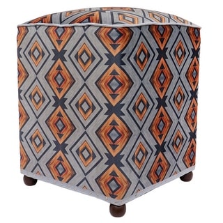 Tribal Diamond Carina Italian Velvet Upholstered Ottoman - Bed Bath ...