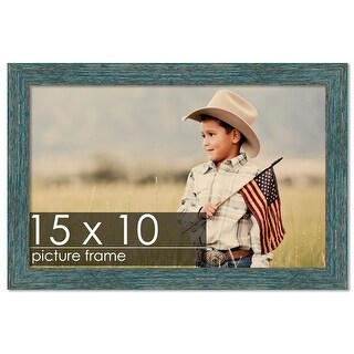 15x10 Distressed/Aged Complete Wood Picture Frame with UV Acrylic, Foam ...