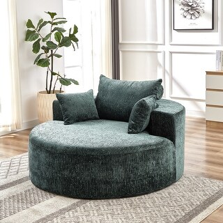 Round Single Sofa Green Sleeper Couch Sofa Chaise Lounges Reading Chair ...
