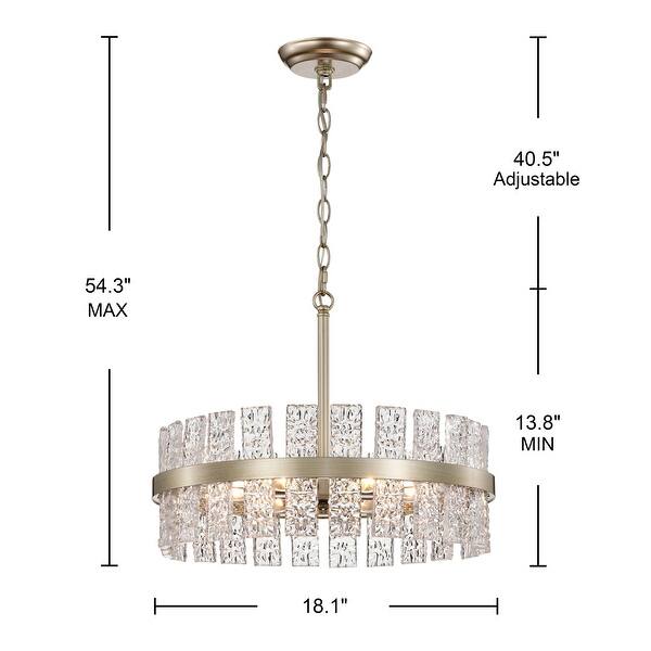Casandra 6-light Drum Glass Strip Chandelier - Bed Bath & Beyond - 36050985