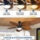 Moasis 52" Palm Leaf Ceiling Fan with Light Tropical Style with Remote ...