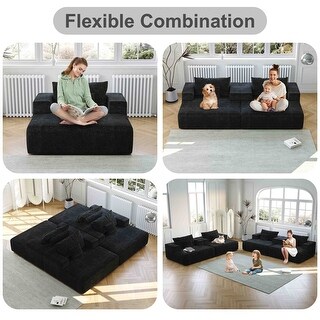 Luxurious Chenille Sleeper Sofa Lounge Chair, Modular One-Piece Design ...