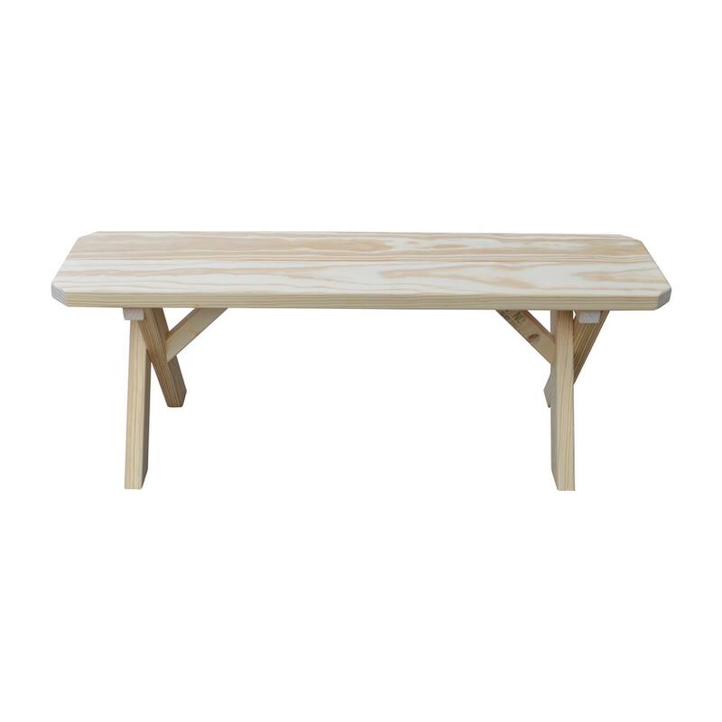 Pine 4' Crossleg Bench - Overstock - 32695610