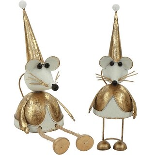 Set Of 2 Metal Mice In Gold Hats And Coats Figurine - Bed Bath & Beyond ...