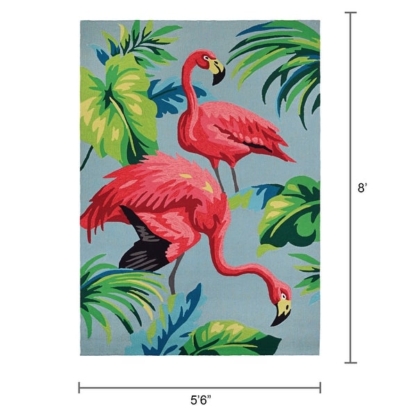 Dream Decor Rugs Miami Flamingoes Pink Blue Indoor Outdoor Area Rug ...