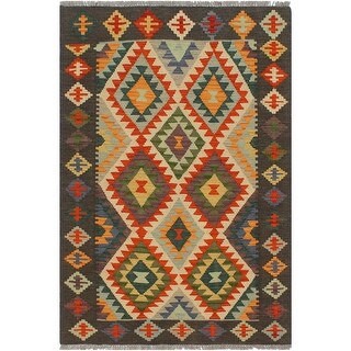 Vintage Turkish Kilim Lester Hand-Woven Area Rug - 3'2" x 4'9" - Bed ...