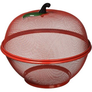 Fruit Basket, Apple Shaped Red Fruit Basket, Decorative Wired Mesh ...