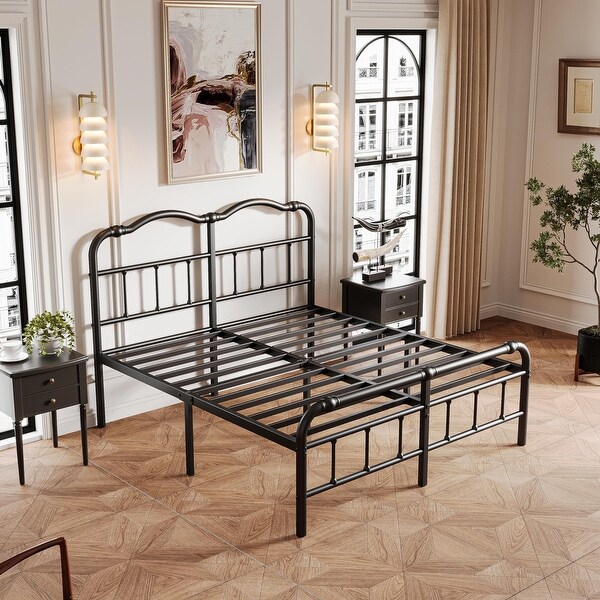 Heavy duty queen size bed frame with headboard store