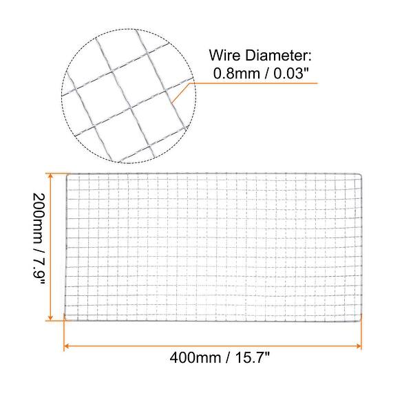 Square BBQ Grill Net 7.9"x15.7" Galvanized Iron Barbecue Mesh Mat for ...