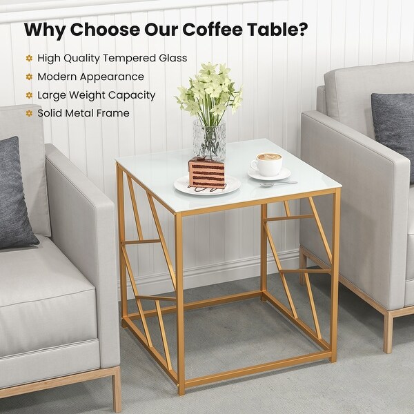 Costway 19.5'' Side Table Square Bedside Sofa Accent Coffee Costway 19.5'' Side Table Square Bedside Sofa Accent Coffee