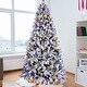 7.5ft Flocked Christmas Tree with 400L Colorful LED Lights with G45 ...