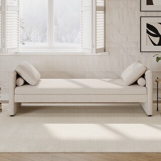 Modern Upholstered Chaise Lounger Daybed with Pillows Small Single ...