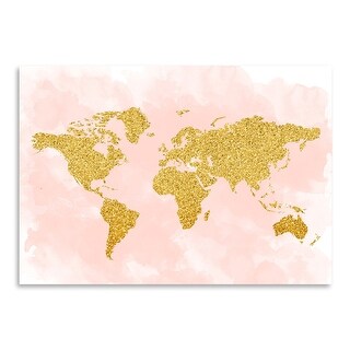 Americanflat - World Map 4 by Peach & Gold - 16"x20" Poster Art Print ...