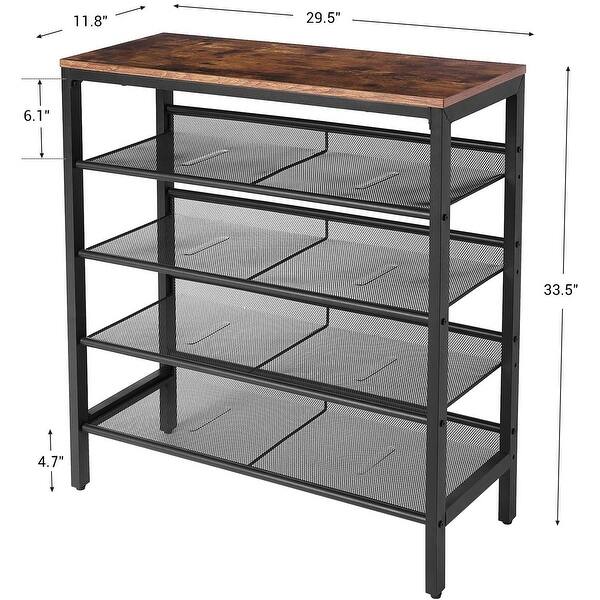 Industrial 4 tier Rustic Brown Shoe rack - Bed Bath & Beyond - 34791008