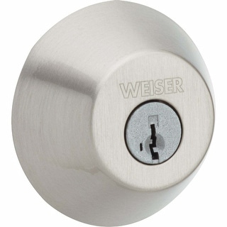 Weiser Satin Nickel Single Cylinder Deadbolt with SmartKey Security - 1 ...