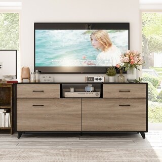 Contemporary Black & Grey TV Stand: Stylish and Functional ...