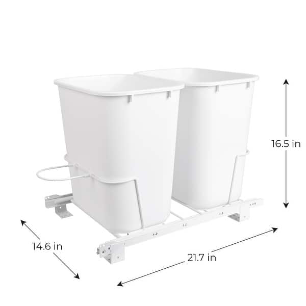 Smart Design 6 Gallon Pull Out Dual Garbage Can - Set of 2 - Bed Bath ...