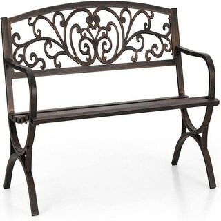 50Inch Cast Iron Steel Frame Garden Bench - Bed Bath & Beyond - 40136761