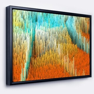 Designart "Macro Render Structure Yellow Orange" Framed Canvas Art ...