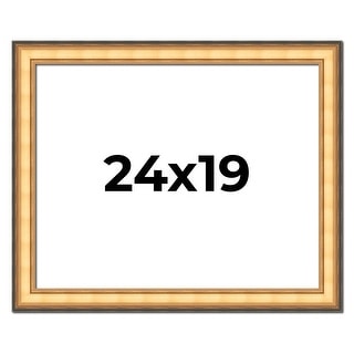 24x19 Frame Gold Plein Aire Solid Wood Picture Frame Width 2 Inches ...