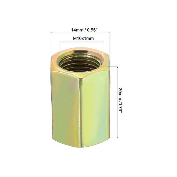 5pcs Hex Coupling Nut M10 Thread Stud Pipe Connector Colorful - Bed ...