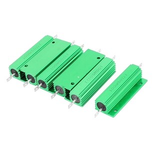6Pcs Aluminum Housed 100W Watt 50 Ohm 5% Tolerance Fixed Resistor Green ...