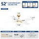 Moasis 52 Inch Dimmable Ceiling Fan with Light Remote and APP Control ...