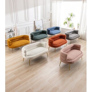 Accent Chair Gold Feet Lounge Sofa - 52.76"Lx27.95"Wx27.20"H - Bed Bath ...