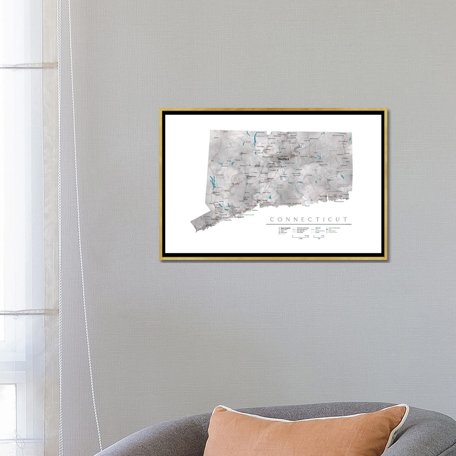 Connecticut Map Large Print