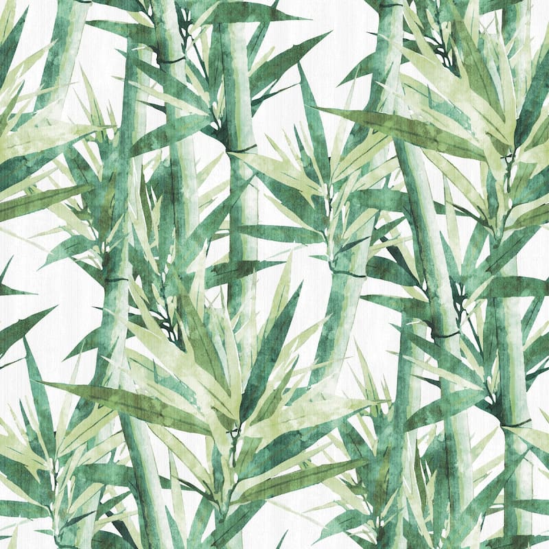 RoomMates Green & White Lucky Bamboo Peel and Stick Wallpaper ...