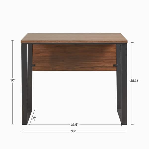 Brown Computer Desk with Metal legs - Bed Bath & Beyond - 38404315