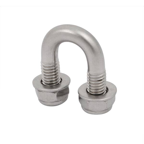 4pcs M6 Thread 304 Stainless Steel Bend U Bolt for 8mm Pipe Outer Dia ...