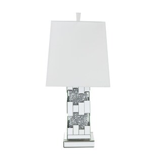Square Silver Mirror and Faux Diamonds Table Lamp - Bed Bath & Beyond ...