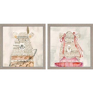 Natalie Timbrook 'Native Bear & Ballerina Bear' Framed Art (Set of 2 ...