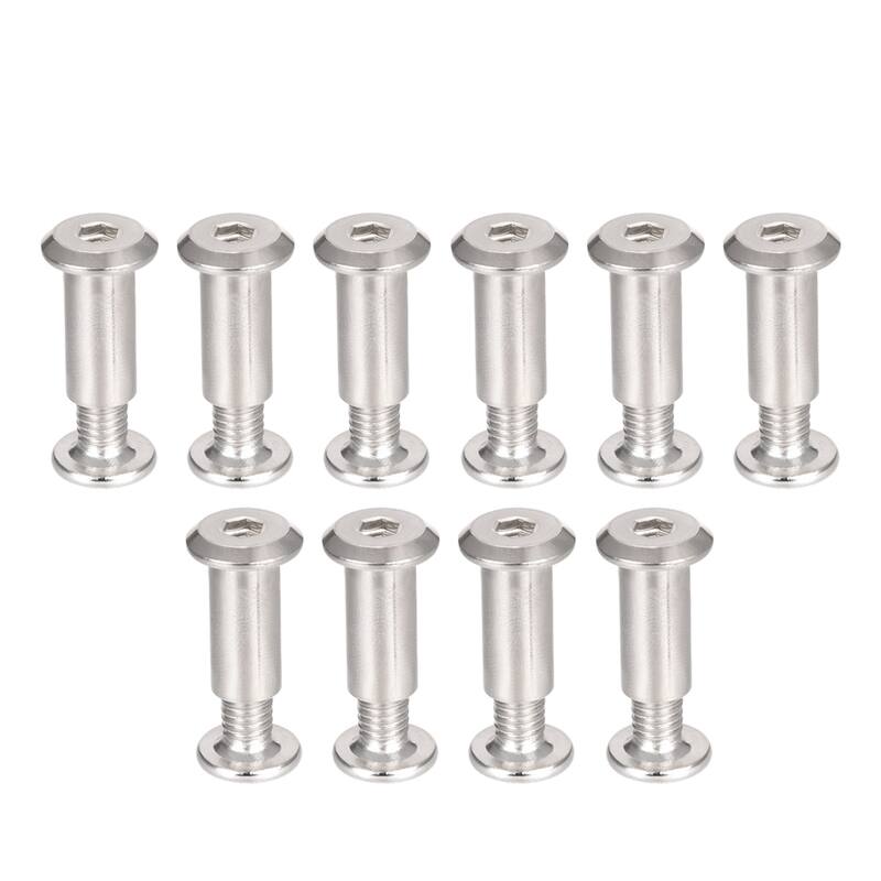 Hex Socket Screw Post Binding Binder LeatherM6x10mmZinc Plated10 Sets ...