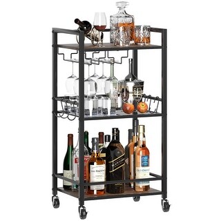Bar Cart for The Home, 3 Tier Small Wine Bar Cart, Drink Serving Cart ...
