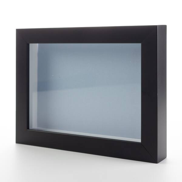 Black 8x10 Wood Shadow Box with Blue Acid-Free Backing - With 11/16 ...