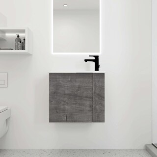 22-Inch Floating Bathroom Vanity with Sink, Soft-Close Door, for Small ...