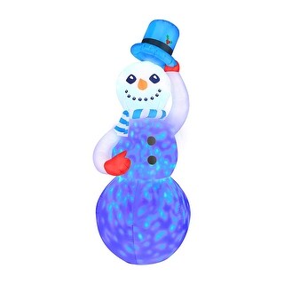 Occasions 7 Foot Inflatable Swirling Lights Snowman with Tipping Hat ...