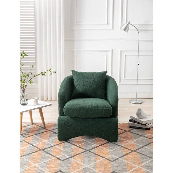 Leisure Barrel Chair Living Room Accent Chair with Polyester Curved ...