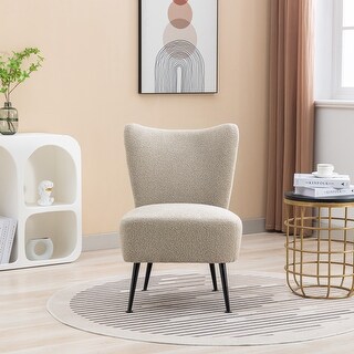 Cozy Curved Wingback Armchair, Corner Side Chair for Bedroom Living ...