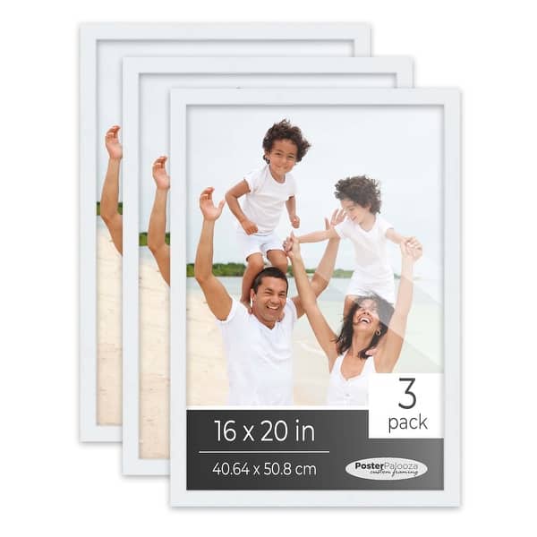 16x20 White Picture Frame Set Pack of 3 16x20 Wood Picture Frames for ...