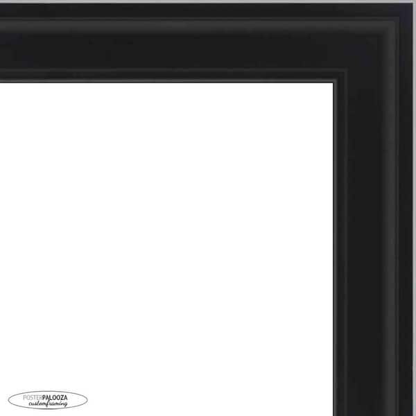15x19 Traditional Black Complete Wood Picture Frame with UV Acrylic ...