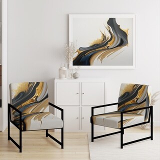 Designart - Golden Minimalist Abstract Expression - Abstract Accent ...