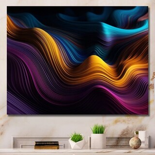 Designart "Abstracted Flowing Forms Iii" Abstract Liquid Ink Wall Art ...